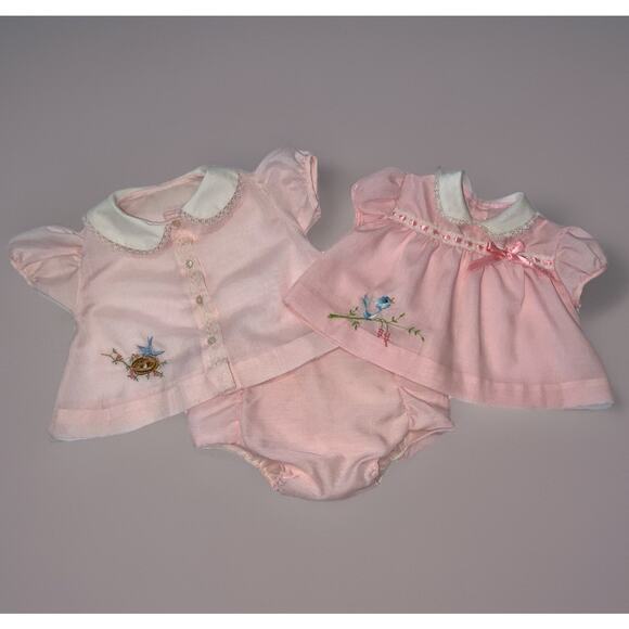 Unbranded | Dresses | Vtg Baby Girl Outfit Set 2 Tops Rubber Pants Pink ...